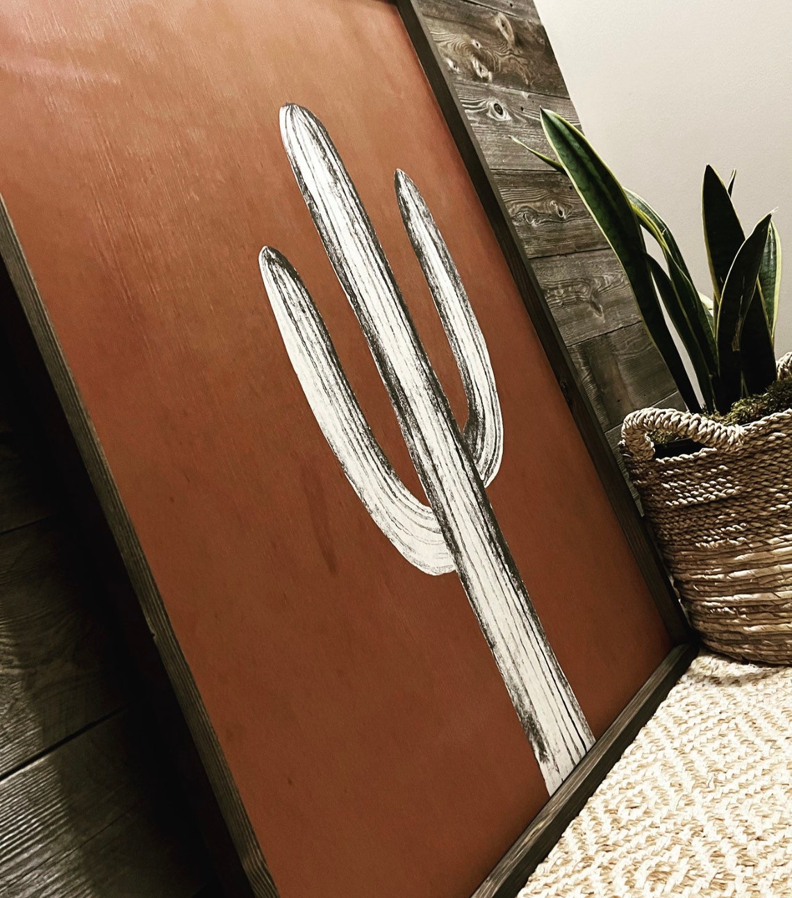 Cactus Rust Rustic Wood Sign - Etsy