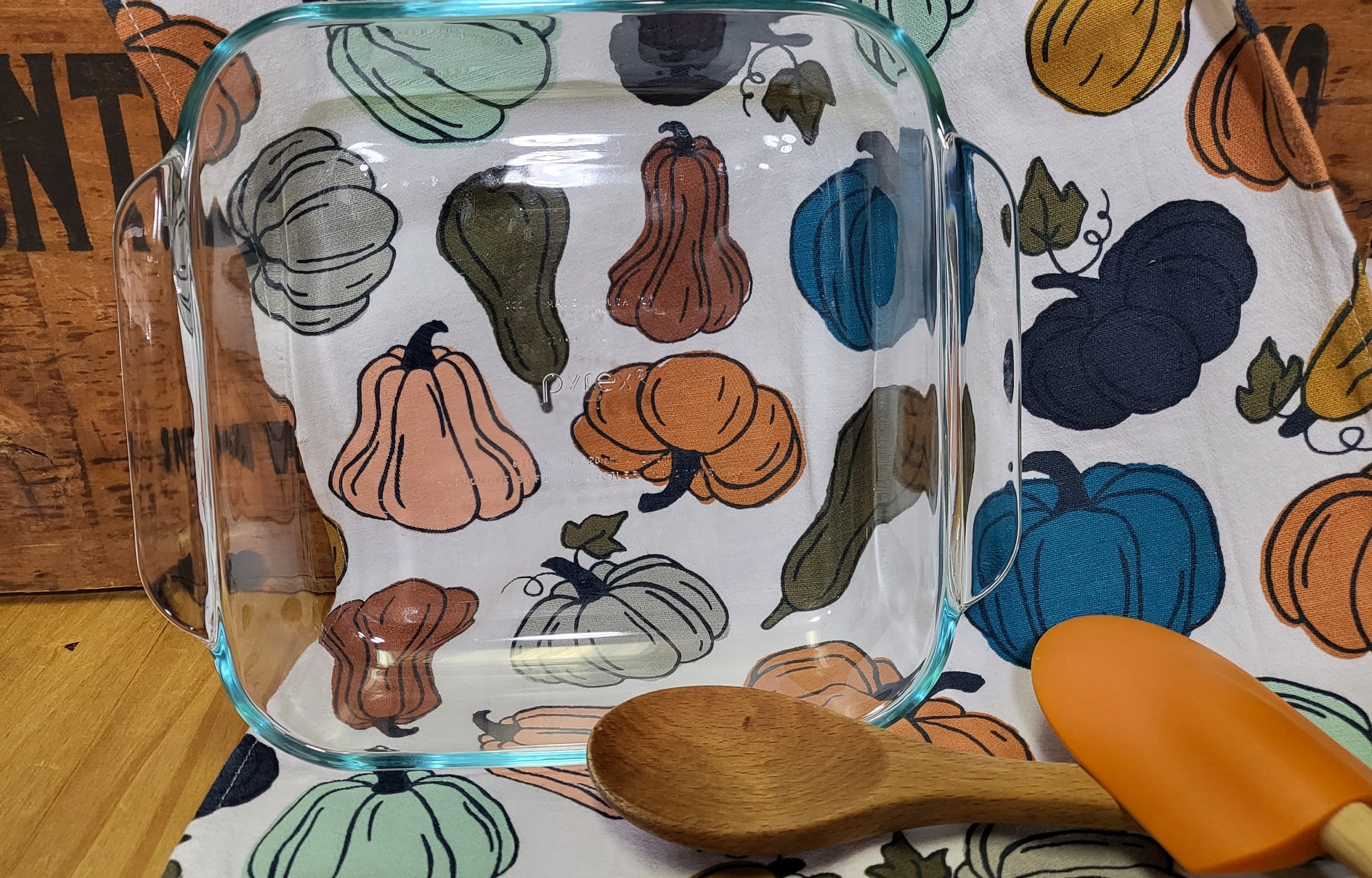 Vintage Pyrex 222 Clear Glass Baking Dish With Aqua Blue Tint, Square ...