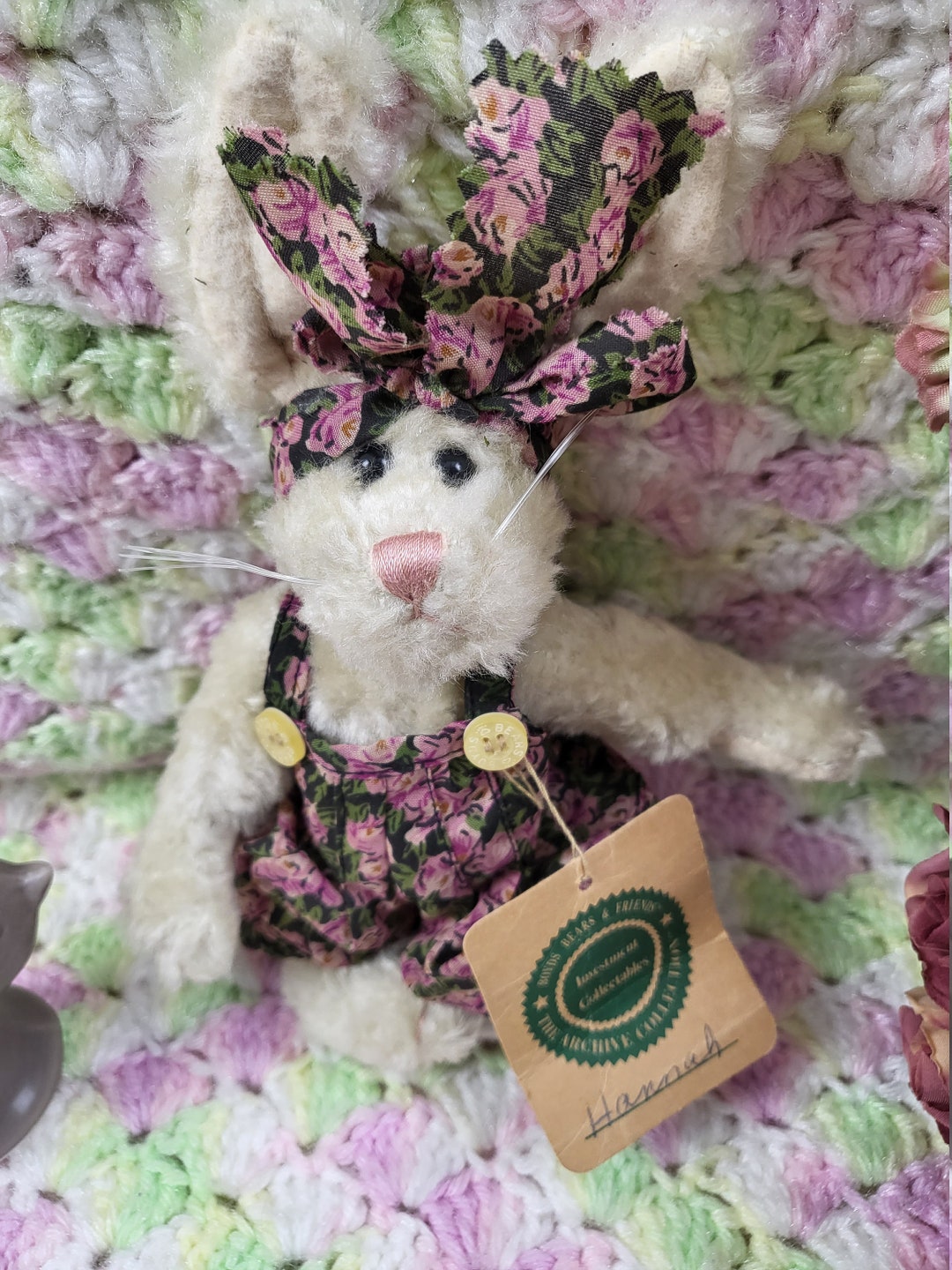 Collectible Vintage BOYDS BEARS Bunny Rabbit HANNAH, Beige Faux Fur ...