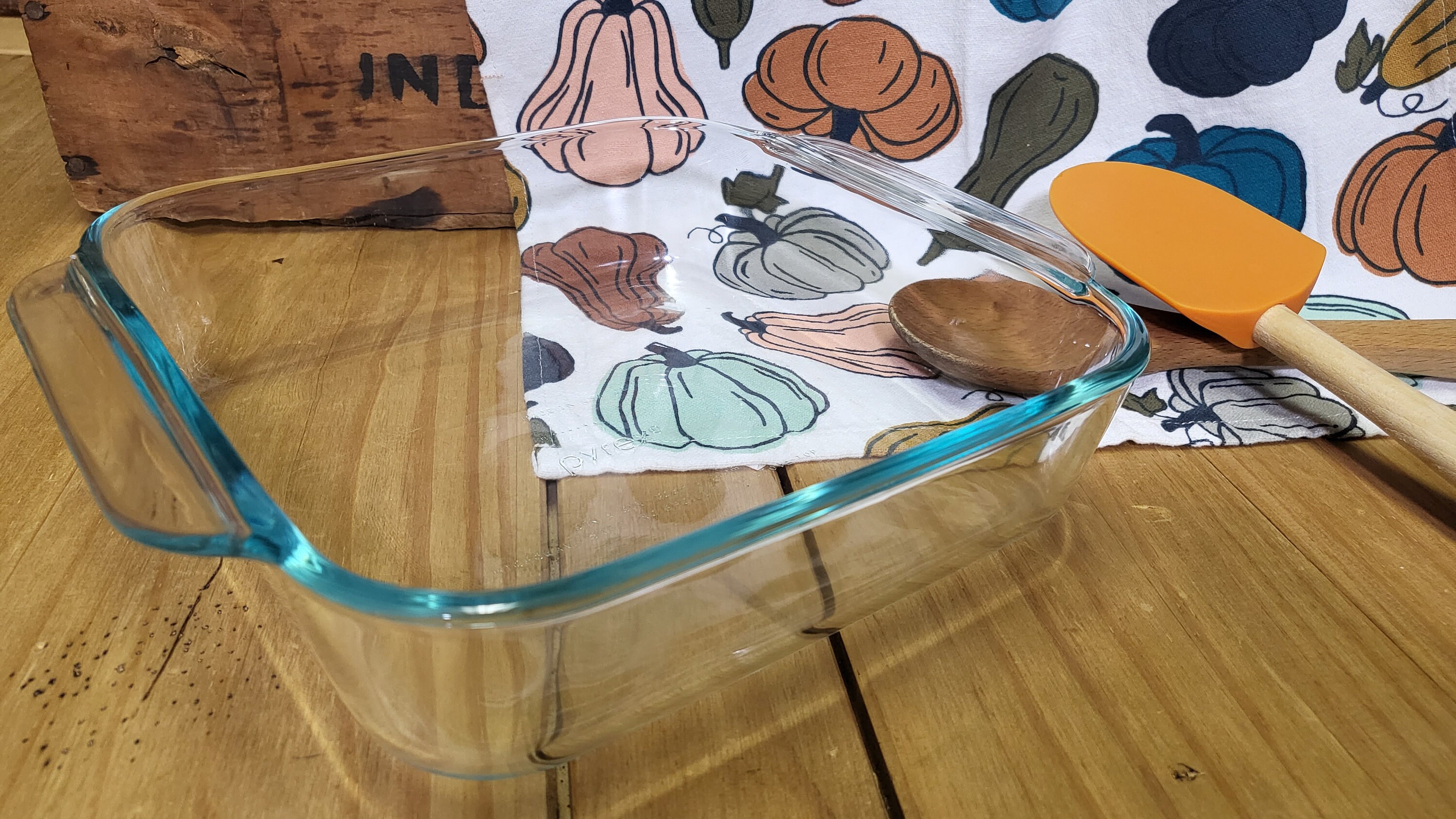 Vintage Pyrex 222 Clear Glass Baking Dish With Aqua Blue Tint, Square ...