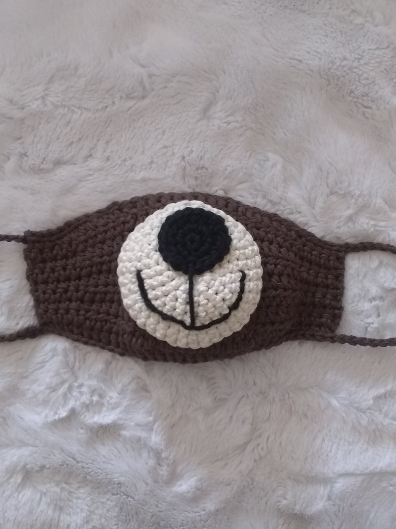 Free Shipping Crochet Bear Mask Face Mask for Kids Reusable | Etsy