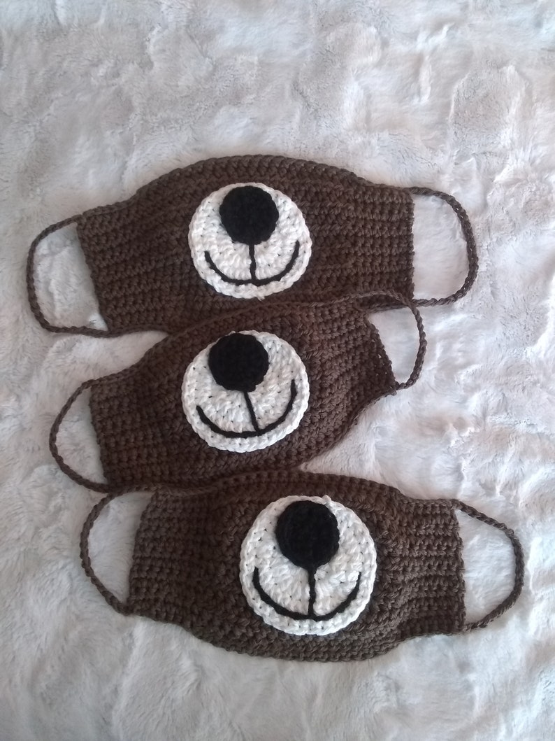 Free Shipping Crochet Bear Mask Face Mask for Kids Reusable | Etsy