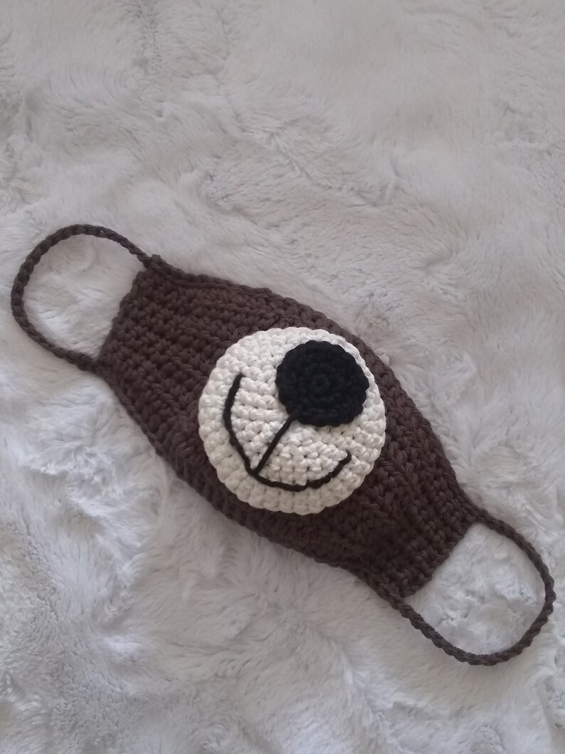 Free Shipping Crochet Bear Mask Face Mask for Kids Reusable | Etsy