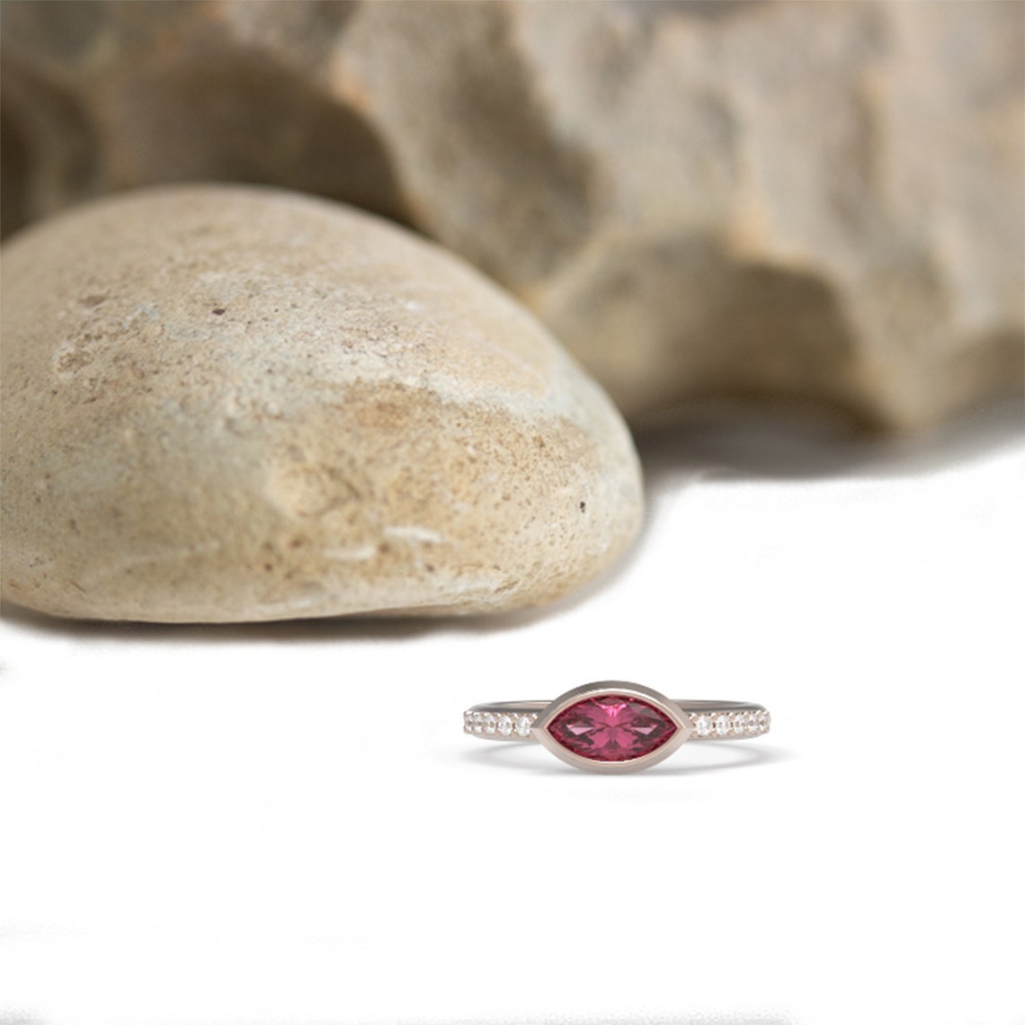 Pink Tourmaline Engagement Ring Tourmaline Stacking Ring14k - Etsy