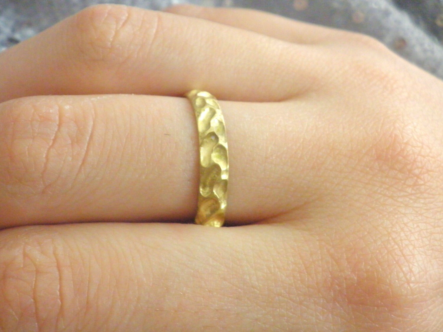 Men's Wedding Ring Unusual Textured Thin Band 14k Solid - Etsy