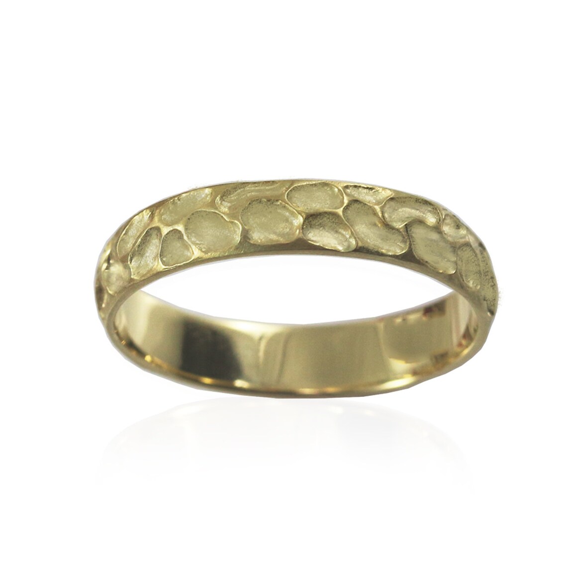 Men's Wedding Ring Unusual Textured Thin Band 14k Solid | Etsy