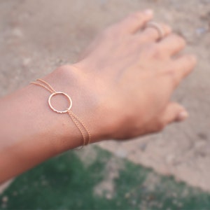 Gold Bracelet, Circle Bracelet, Small Circle Bracelet, Karma Bracelet, Thin Gold Bracelet,dainty ...