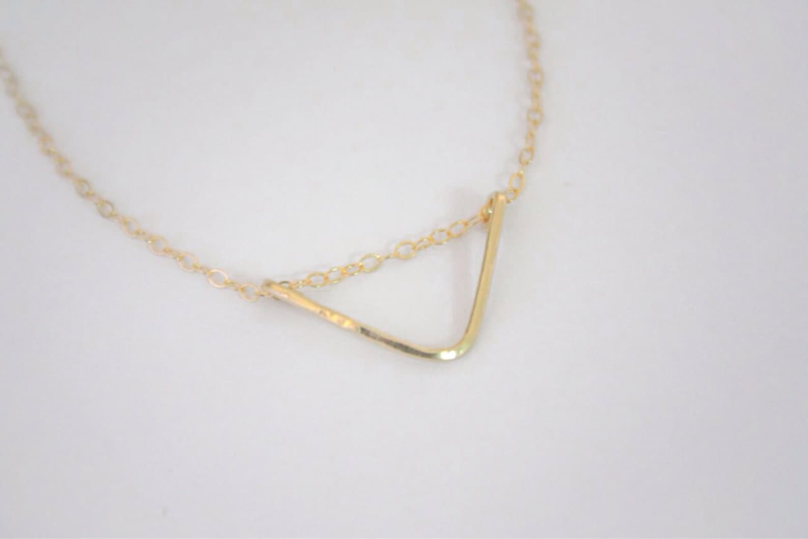 Gold Chevron Necklace Gold V Shape Necklace 14k Gold Filled - Etsy