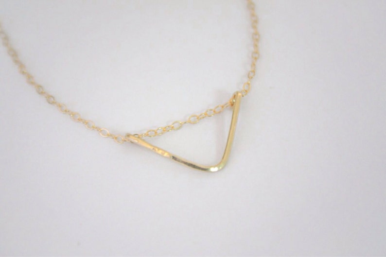 Gold Chevron Necklace, Gold V Shape Necklace, 14k Gold Filled Chevron ...