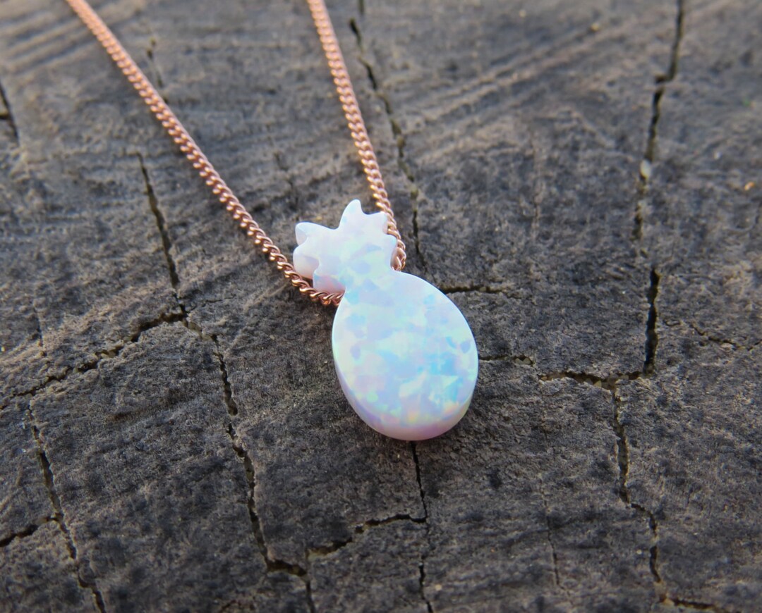 Opal Necklace Opal Pineapple Necklace White Opal Necklace Opal Gold ...
