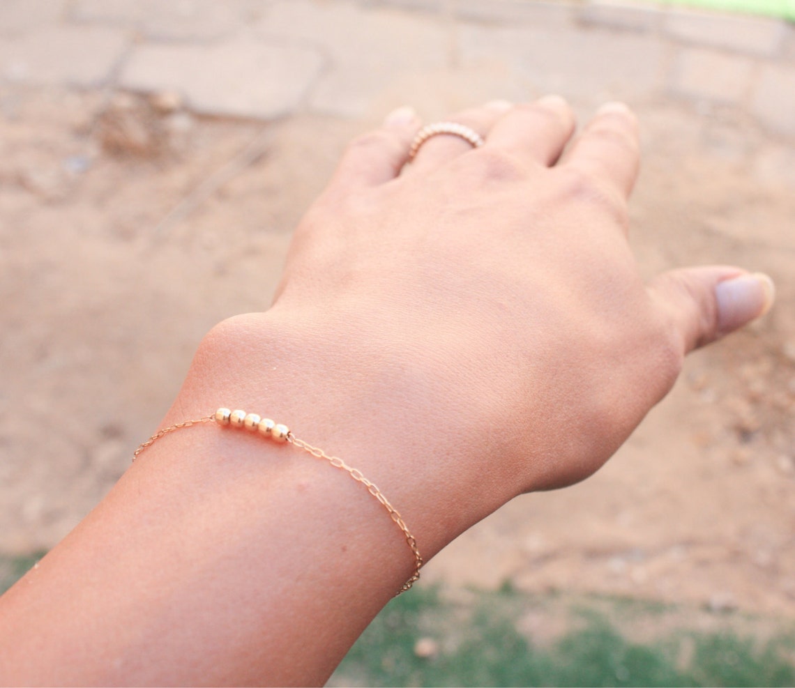 Tiny Gold Bracelet Dainty Gold Bracelet Minimal - Etsy