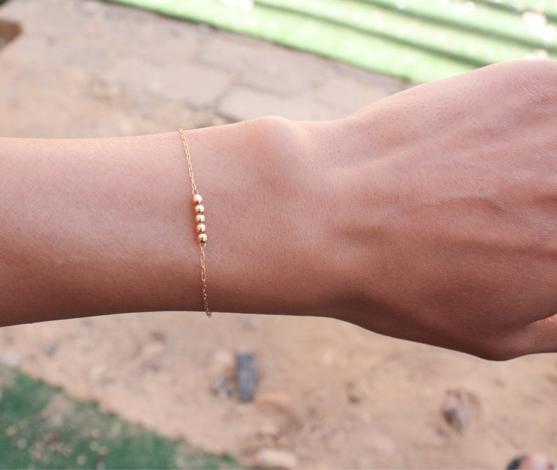 Tiny Gold Bracelet Dainty Gold Bracelet Minimal - Etsy