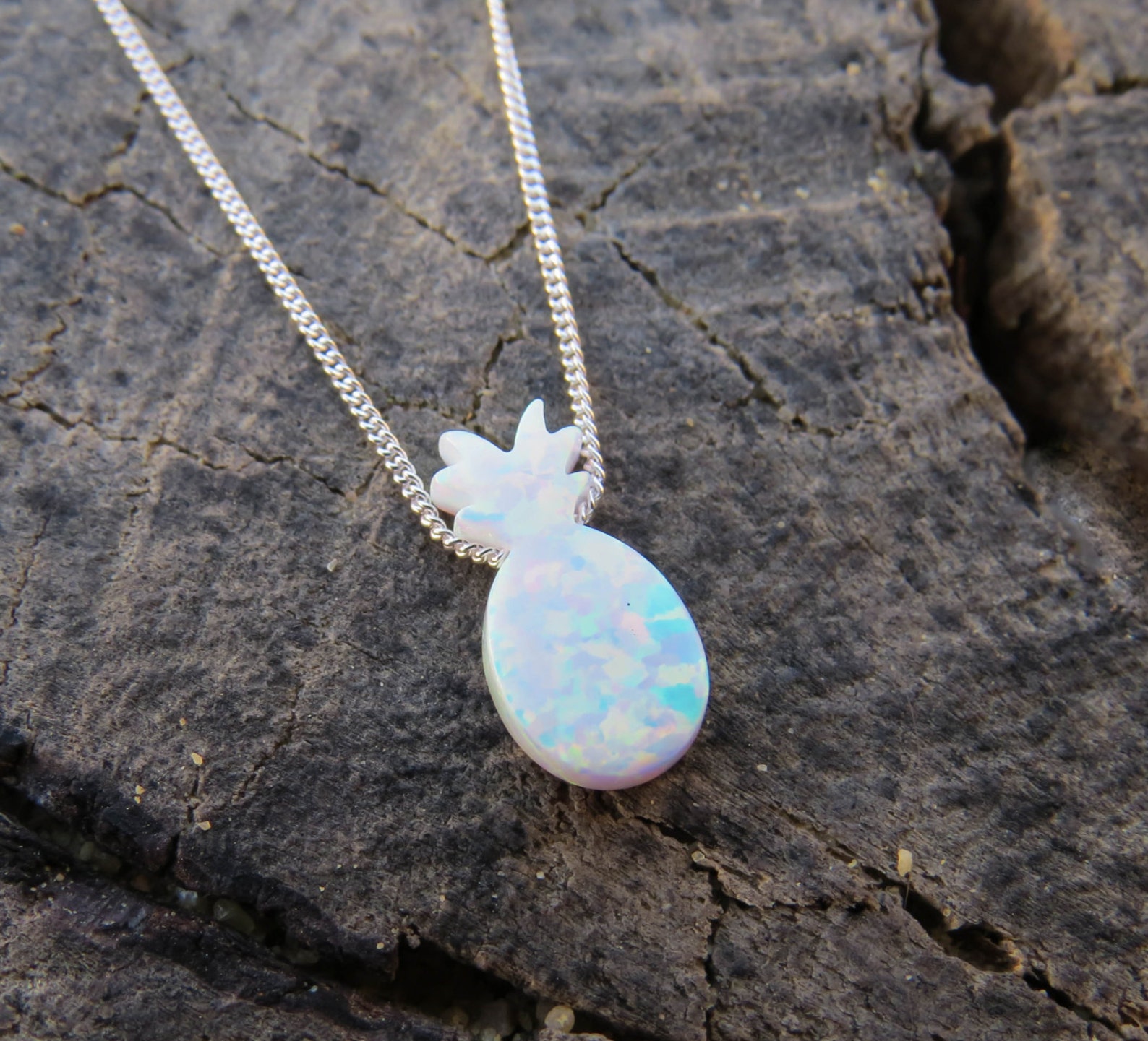 Opal Necklace Opal Pineapple Necklace White Opal Necklace Opal Gold ...