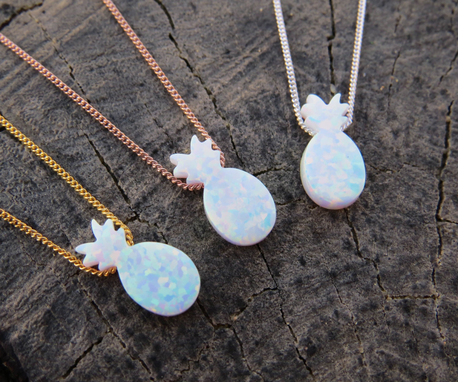Opal Necklace Opal Pineapple Necklace White Opal Necklace Opal Gold ...