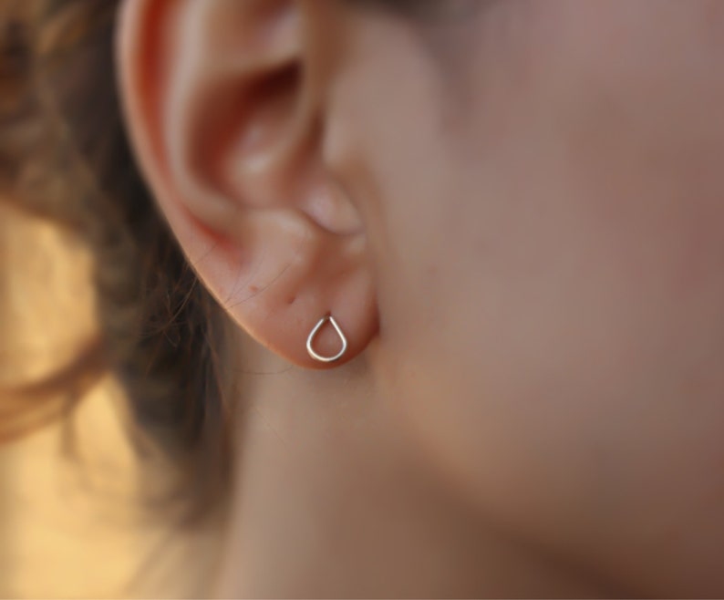 Tiny Drop Studs, Drop Stud Earrings, Tiny Studs Earrings, Gold Studs ...