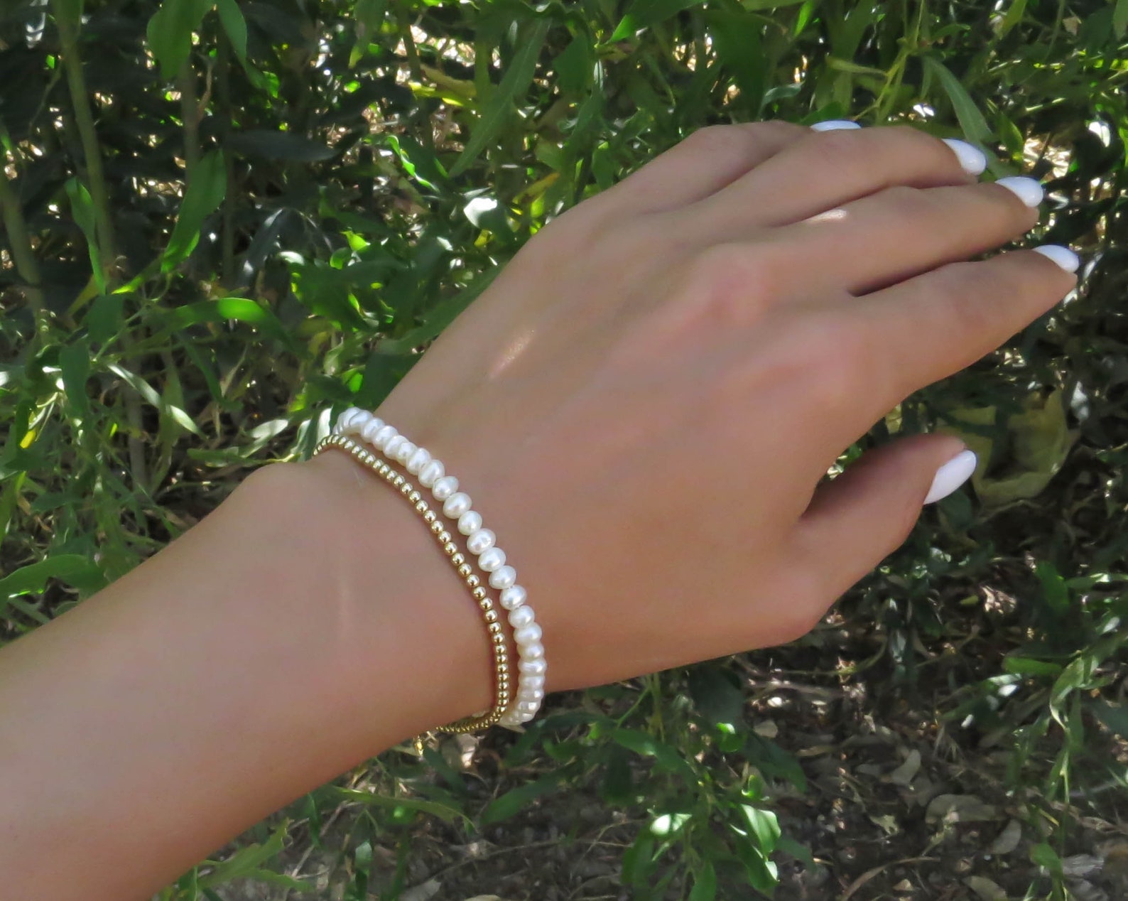 Gold Bracelet Gold Bead Brecelet 2.5mm Gold Beaded Bracelet | Etsy