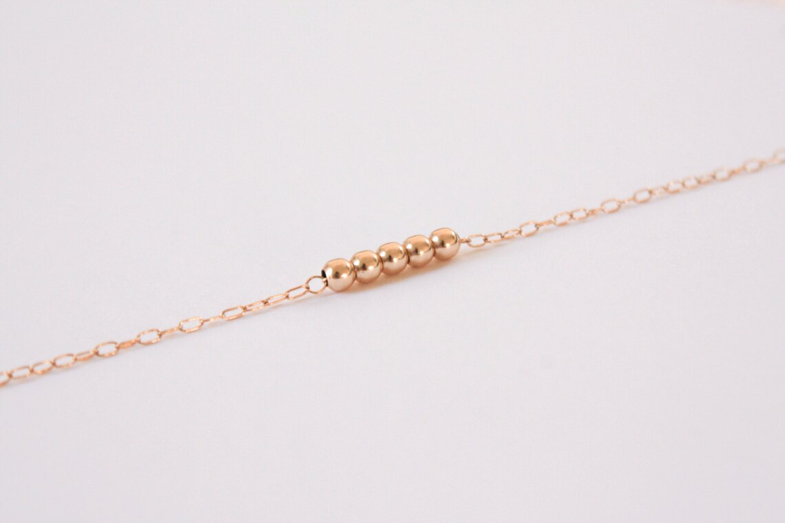 Tiny Gold Bracelet - Dainty Gold Bracelet, Minimal Bracelet,14k Gold ...