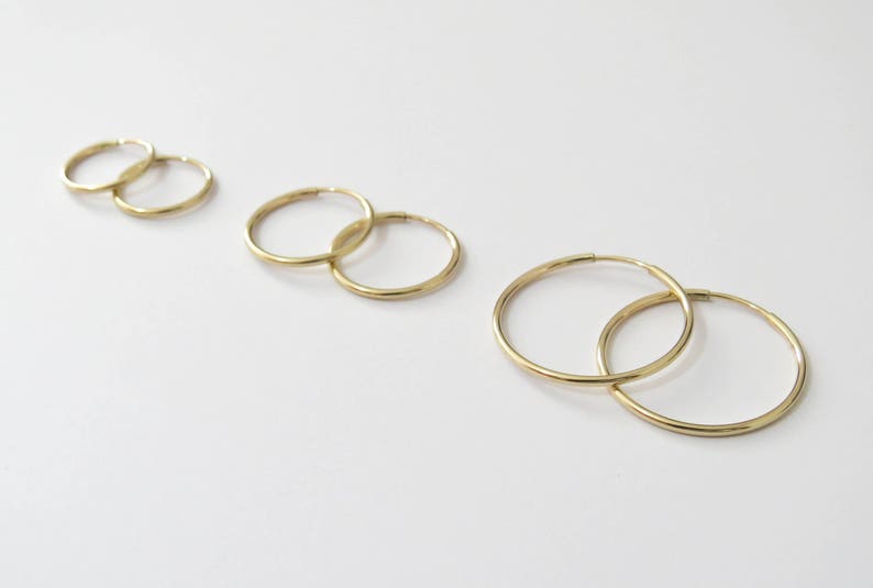 Thin GOLD Hoops, High Quality Gold Hoops, 14k Gold Filled Hoops, Gold ...