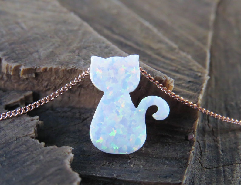 Opal Necklace, Cat Opal Necklace, Black Opal Necklace, Opal Gold ...