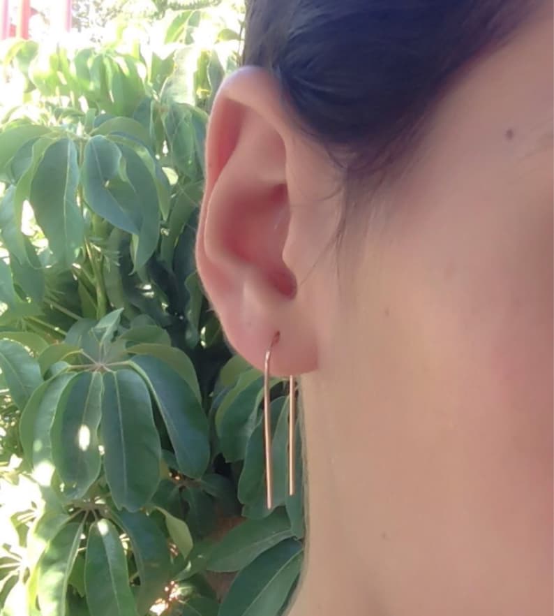 Gold Line Earrings Gold Bar Earrings14k Gold Filled Post - Etsy