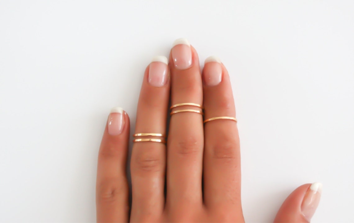 Gold Stacking Rings Above the Knuckle Rings Gold Midi Ring - Etsy