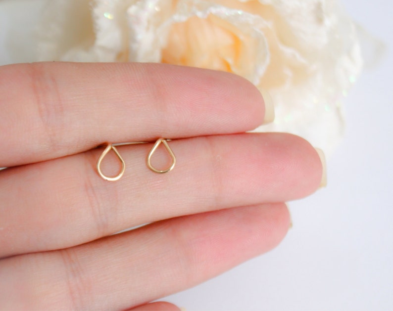 Tiny Drop Studs, Drop Stud Earrings, Tiny Studs Earrings, Gold Studs ...