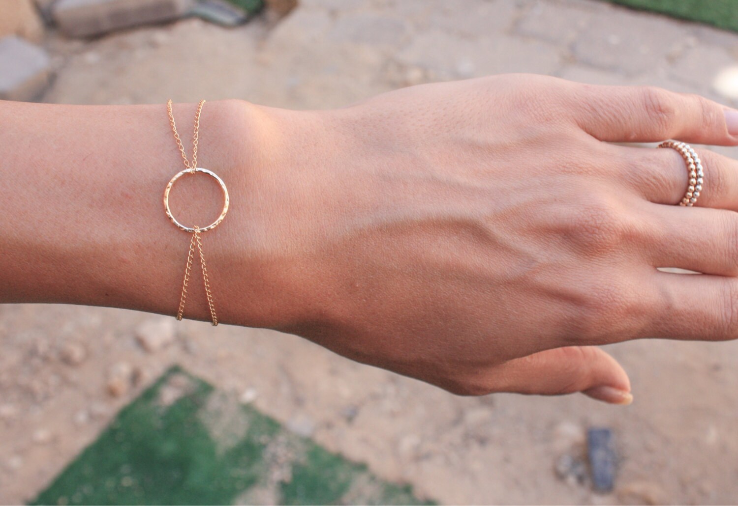 Gold Bracelet, Circle Bracelet, Small Circle Bracelet, Karma Bracelet ...