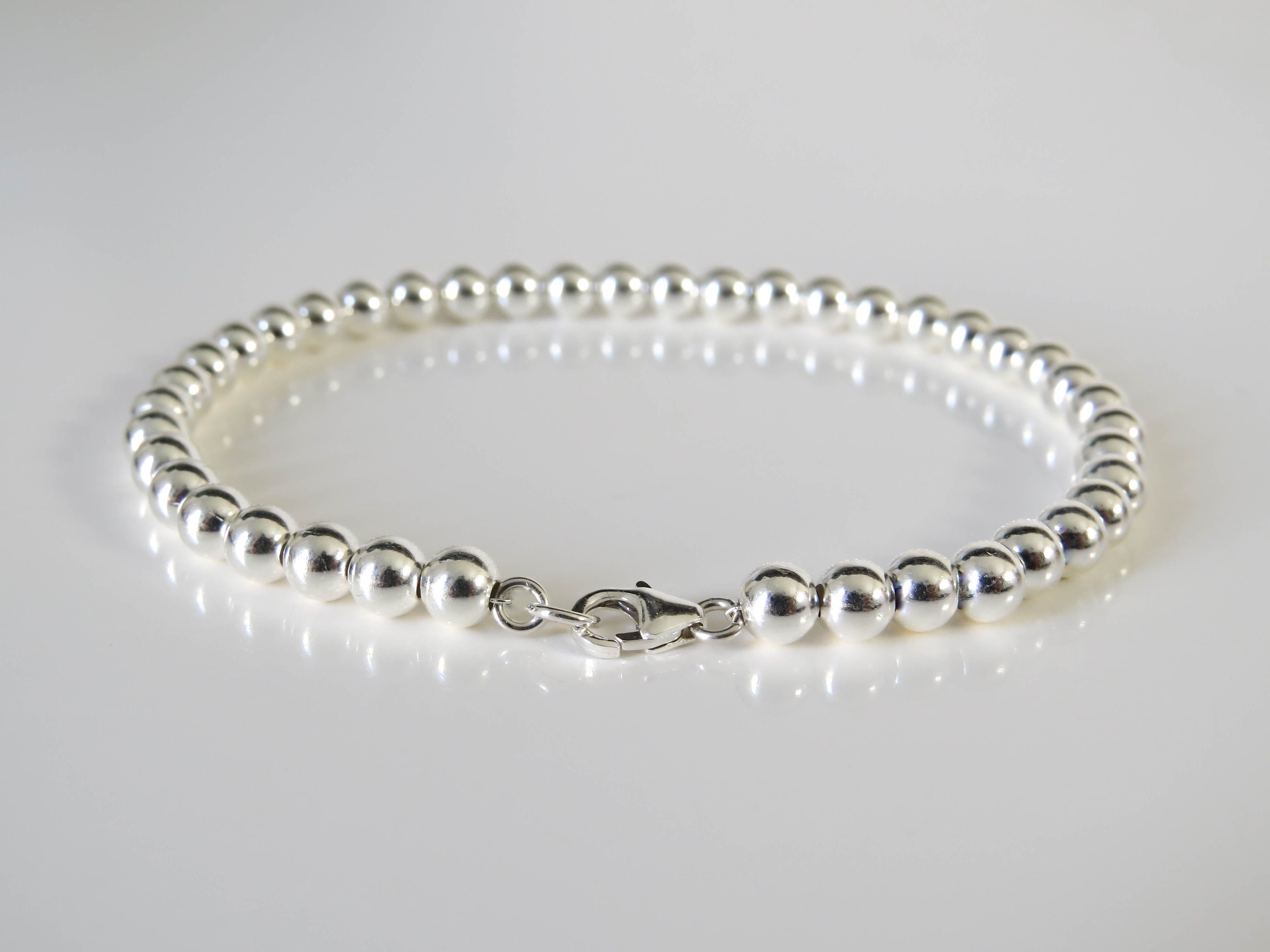 Gold bracelet gold bead brecelet 5mm gold beaded bracelet | Etsy