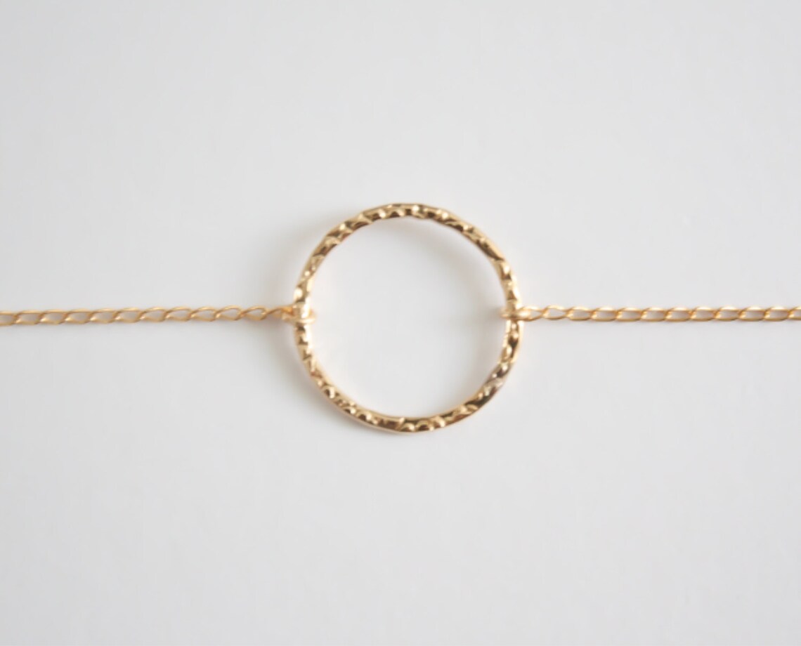 Gold Bracelet, Gold Circle Bracelet, Small Circle Bracelet, Circle Gold ...
