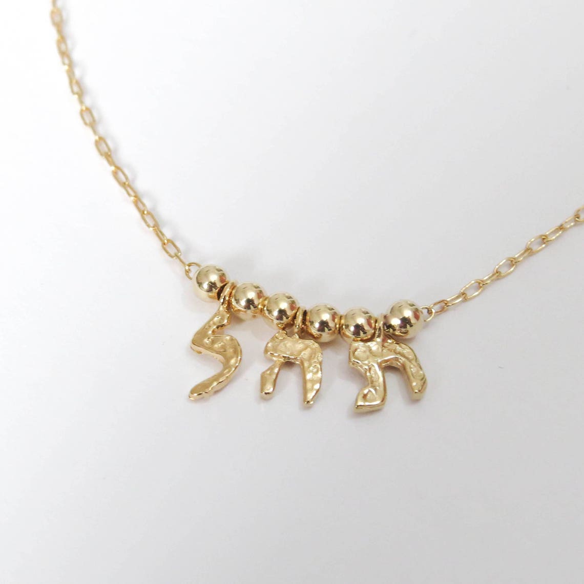 Gold Filled Hebrew Initial Necklace, Gold Hebrew Letter Necklace Gold ...