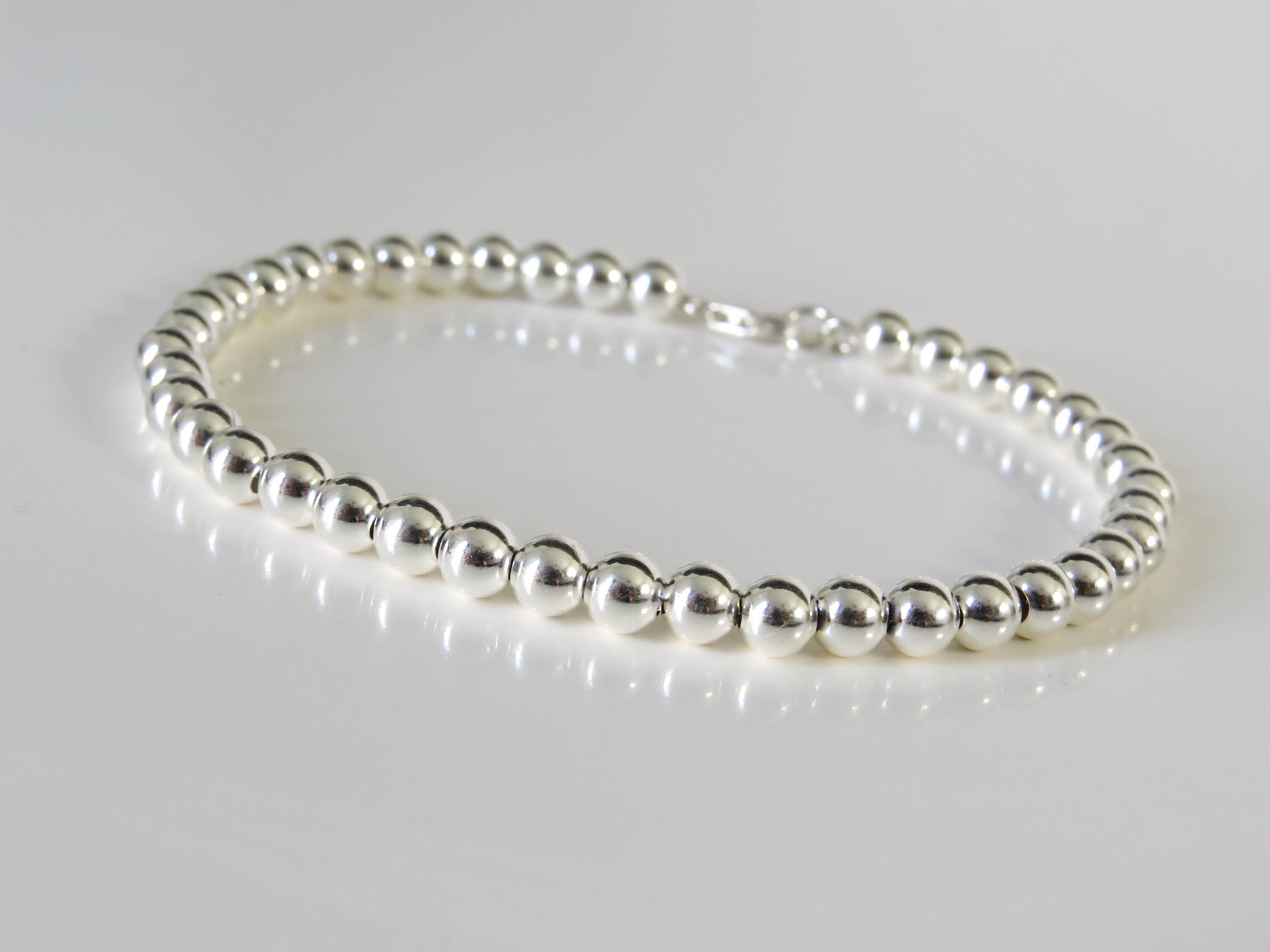 Gold bracelet gold bead brecelet 5mm gold beaded bracelet | Etsy