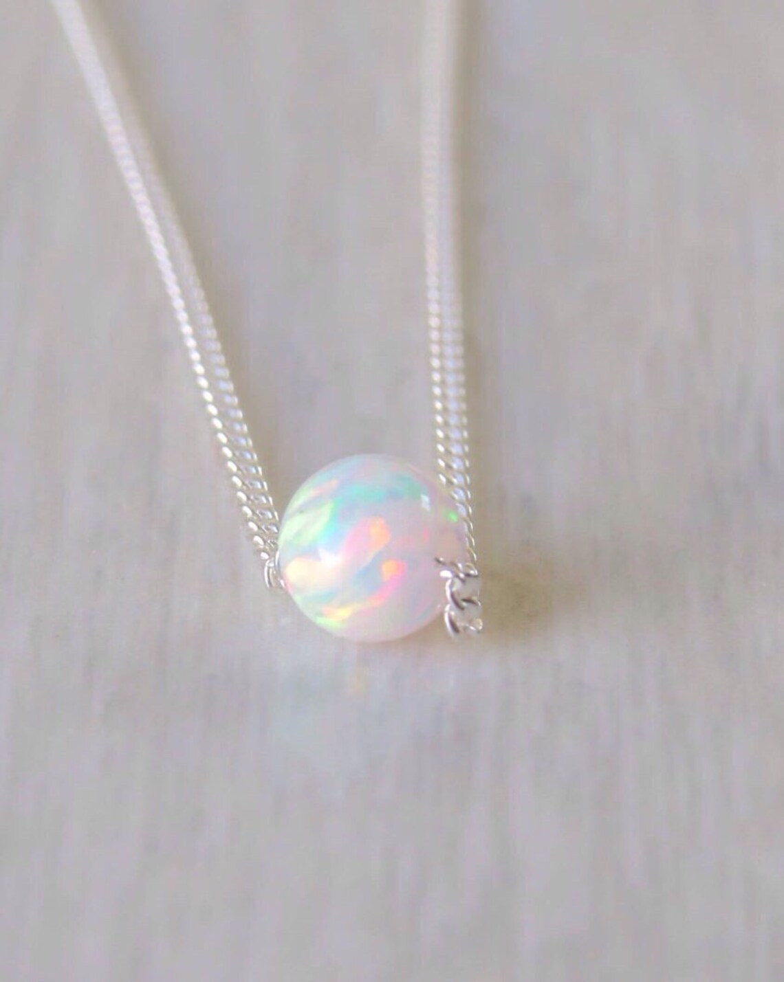 Opal Necklace 5mm Opal Ball Necklace Opal Gold Necklace - Etsy