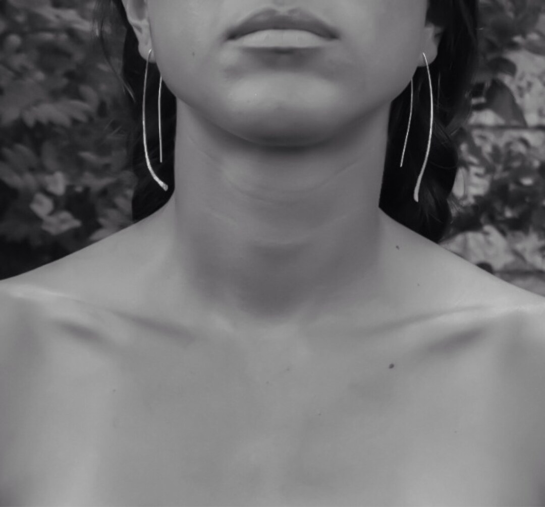 Gold Line Earrings, Gold Bar Earrings,gold Hoop Earrings, Minimal ...