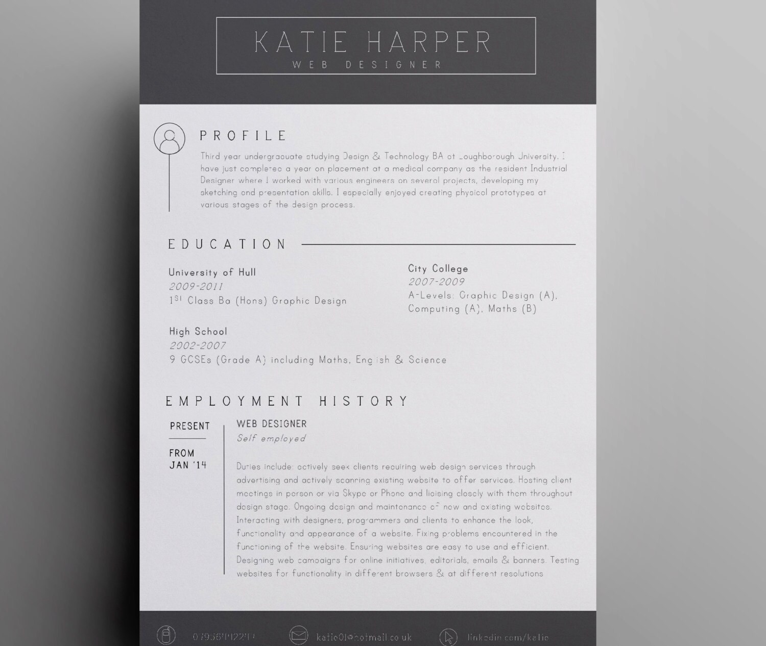 Two Page Resume/ CV & Cover Letter Template Word/open Office - Etsy