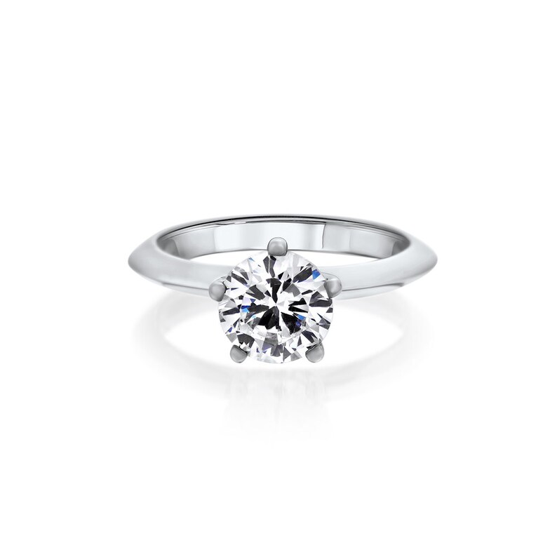 White Gold Diamond Engagement Ring, Solitaire Engagement Ring, 1 Carat ...