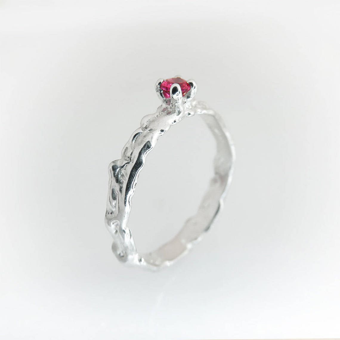 Ruby Engagement Ring Ruby Promise Ring Unique Ruby Ring - Etsy