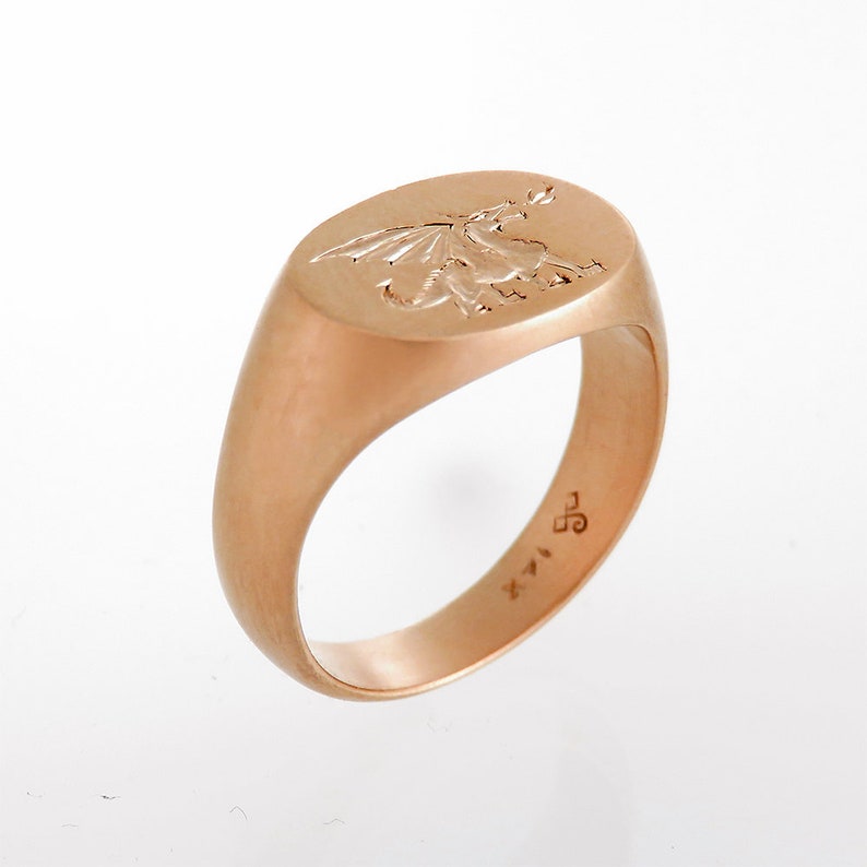 Signet Ring Rose Gold Signet Ring Signet Ring Women Pinky - Etsy