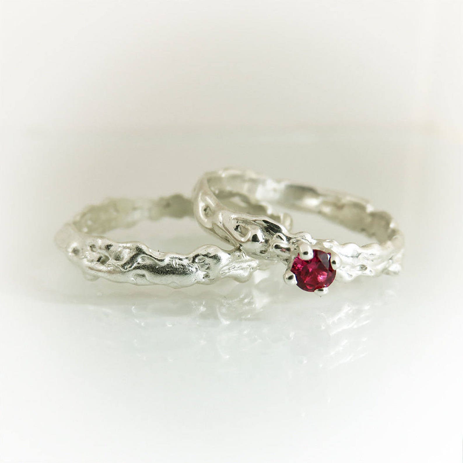 Ruby Engagement Ring Ruby Promise Ring Unique Ruby Ring - Etsy