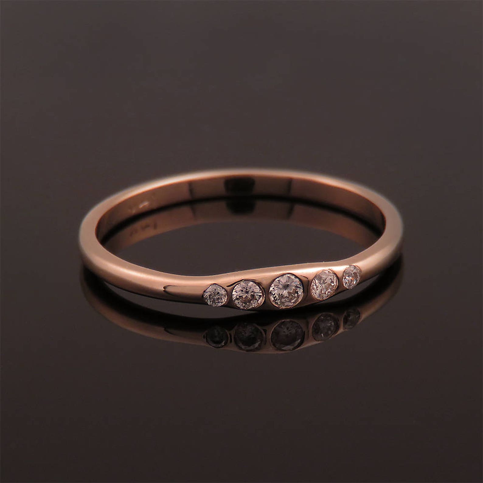 Rose Gold Diamond Ring Dainty Diamond Ring Multi Diamond - Etsy