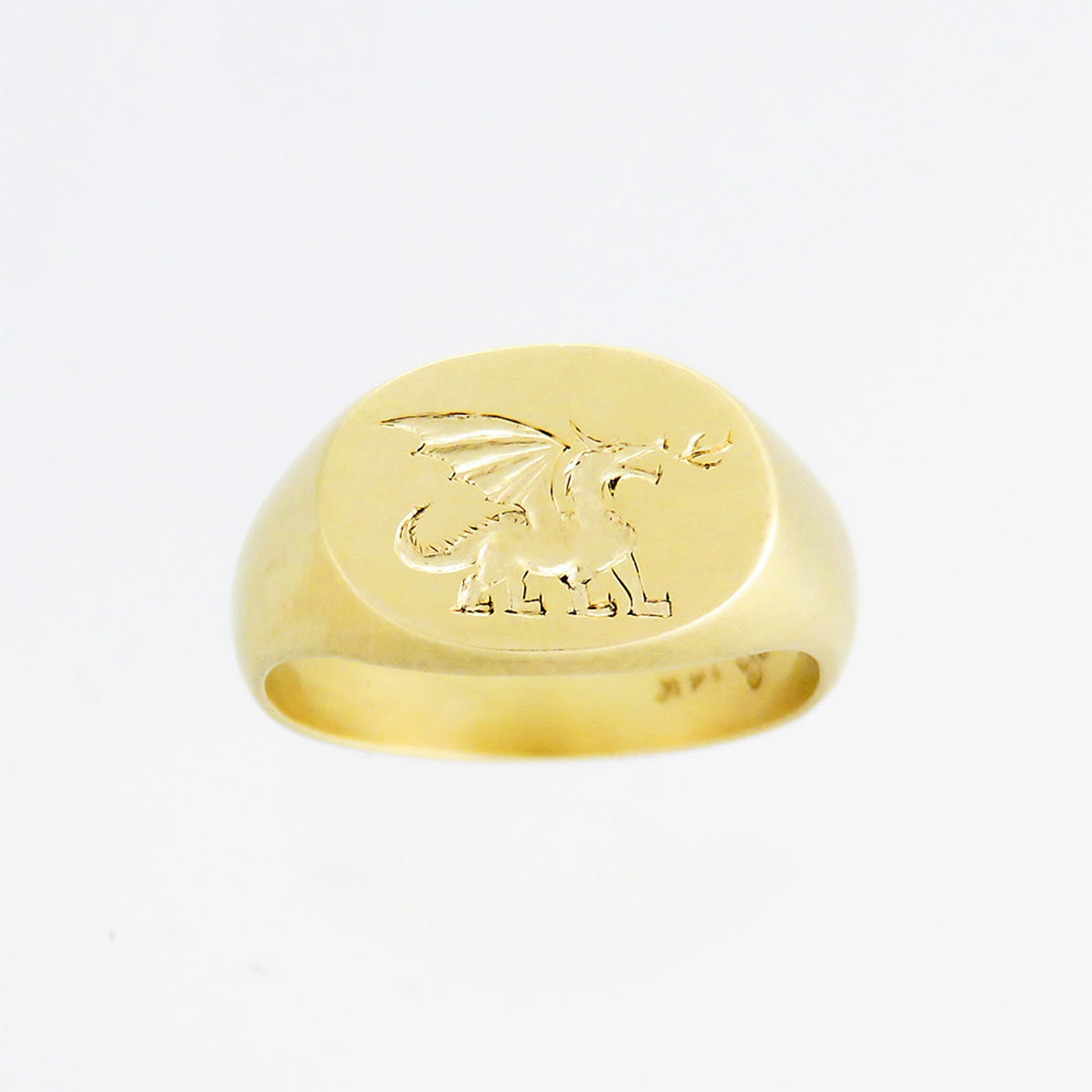 Gold Signet Ring, Custom Signet Ring, Signet Ring Women, Pinky Ring Men ...