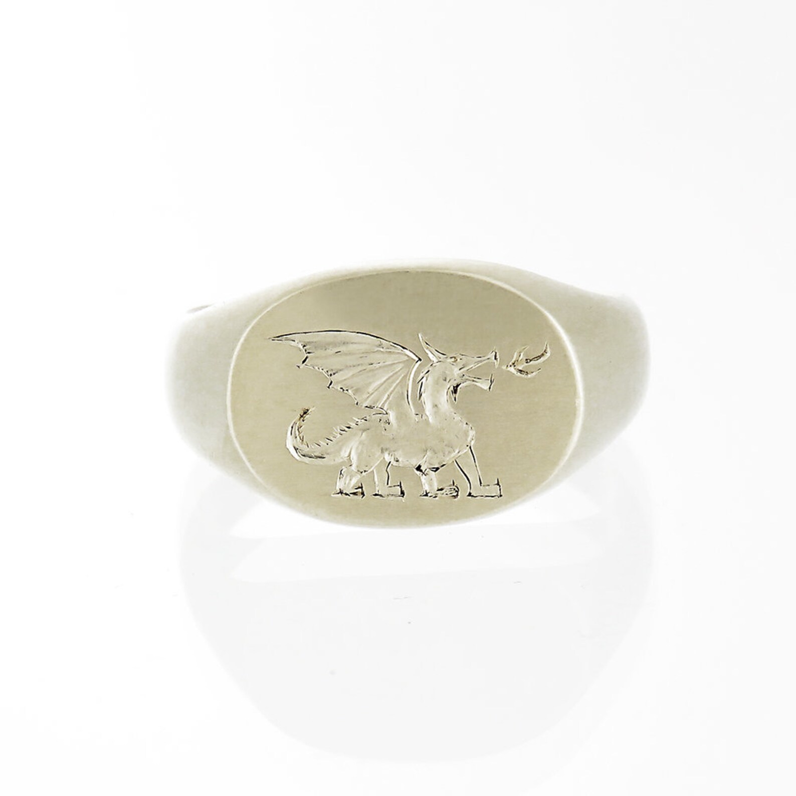 Signet Ring, Custom Engraved Ring, Pinky Ring, Rings for Men, White ...