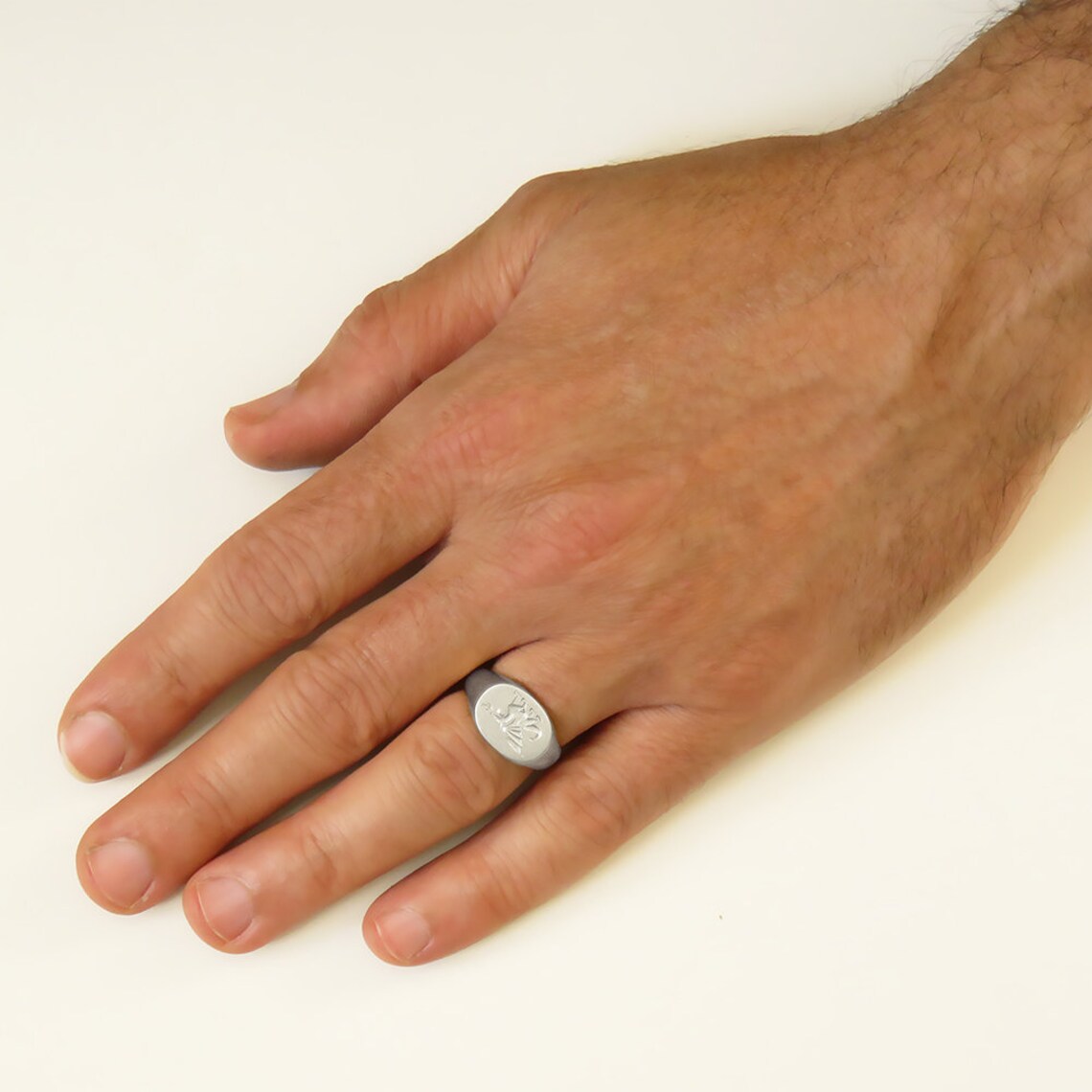 Signet Ring, Custom Engraved Ring, Pinky Ring, Rings for Men, White ...