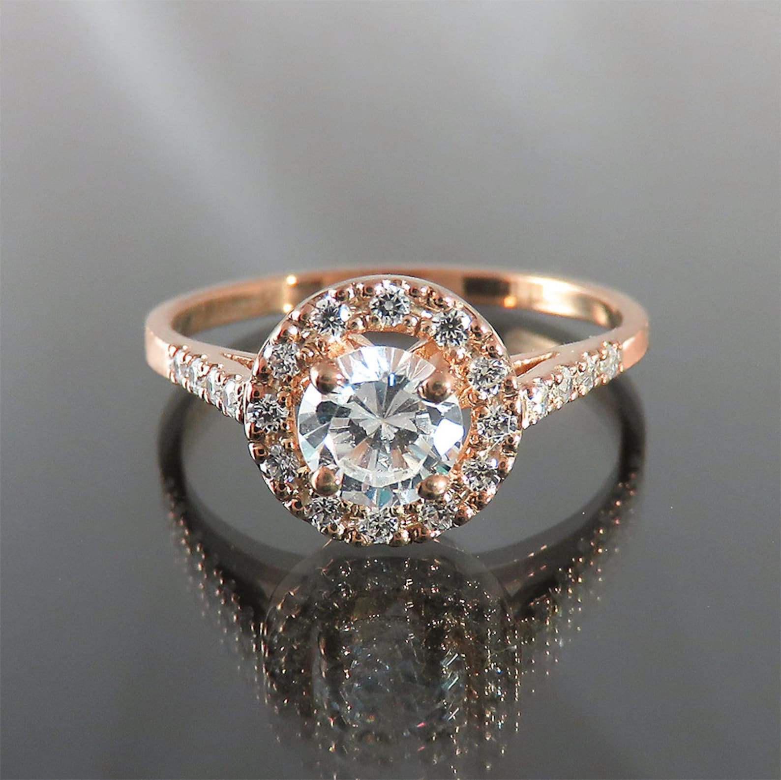 Diamond Engagement Ring Halo Engagement Ring Halo Diamond | Etsy