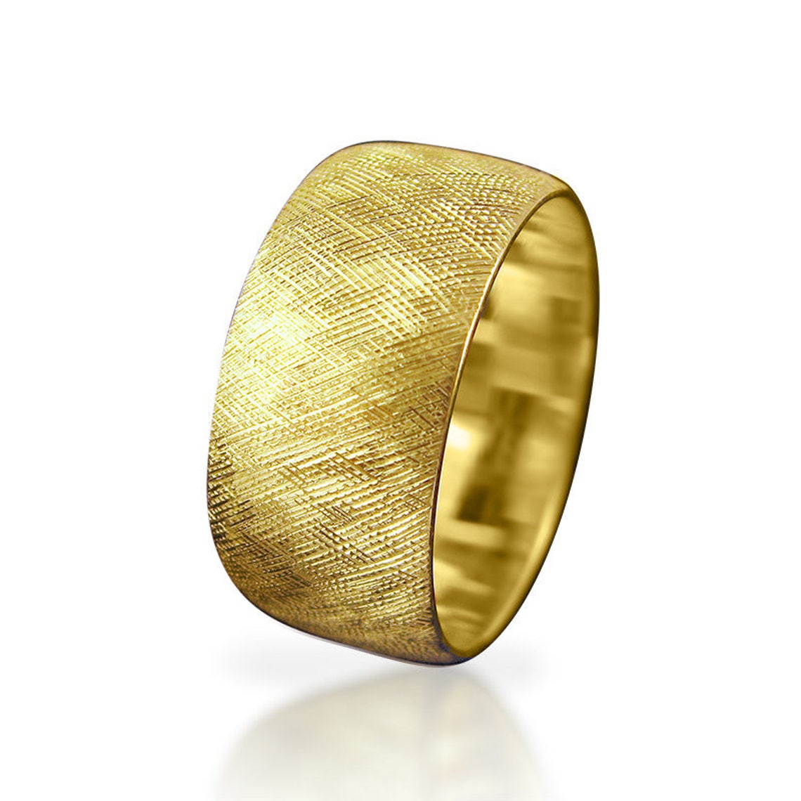 Wedding Ring Yellow Gold Wedding Ring Wide Wedding Band - Etsy