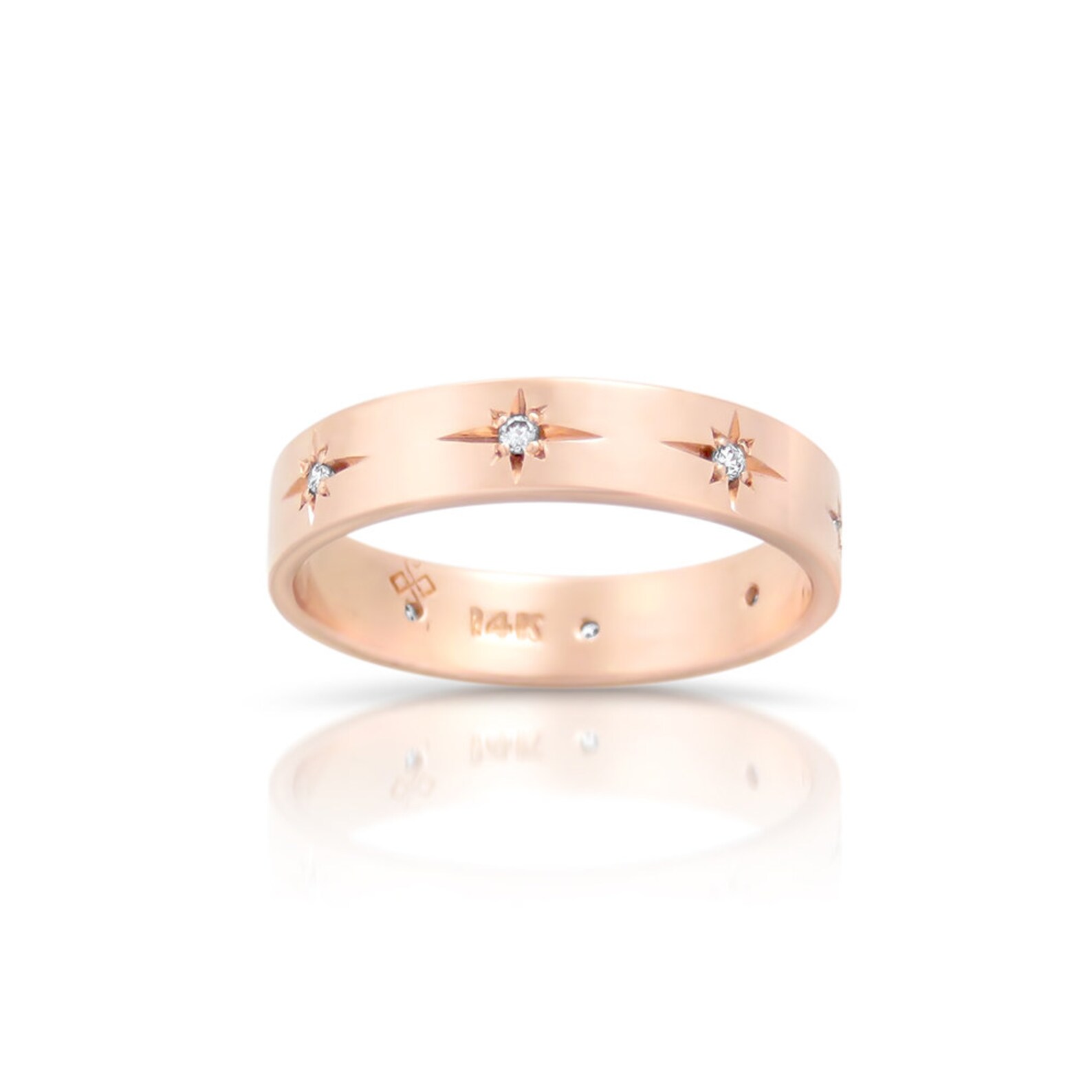 Diamond wedding rings women Wedding band women Rose gold | Etsy