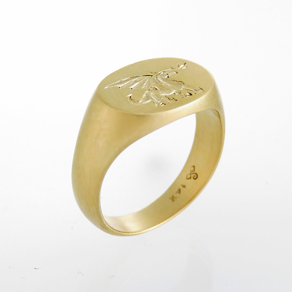 Gold Signet Ring, Custom Signet Ring, Signet Ring Women, Pinky Ring Men ...