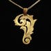Unique Gold Pendant, 18k Gold Pendant, Engraved Gold Pendant, Art ...