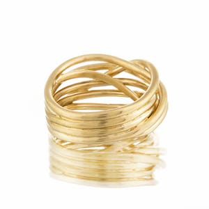 Gold Wire Wrapped Jewelry, Statement Gold Ring, Wire Wrapped Ring ...