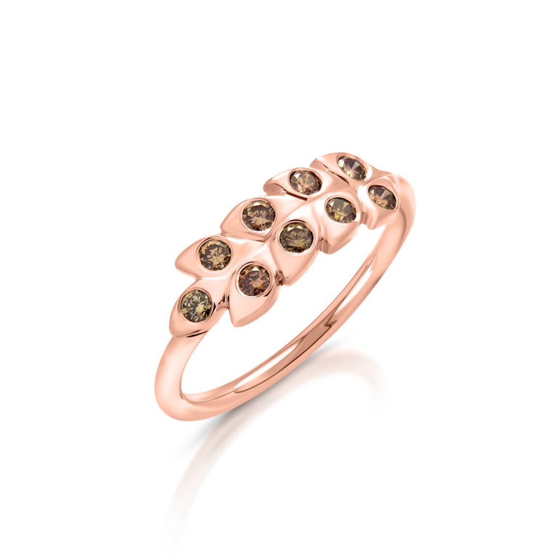 White Gold Diamond Ring, Boho Engagement Ring, Gold Ring Women, Brown ...