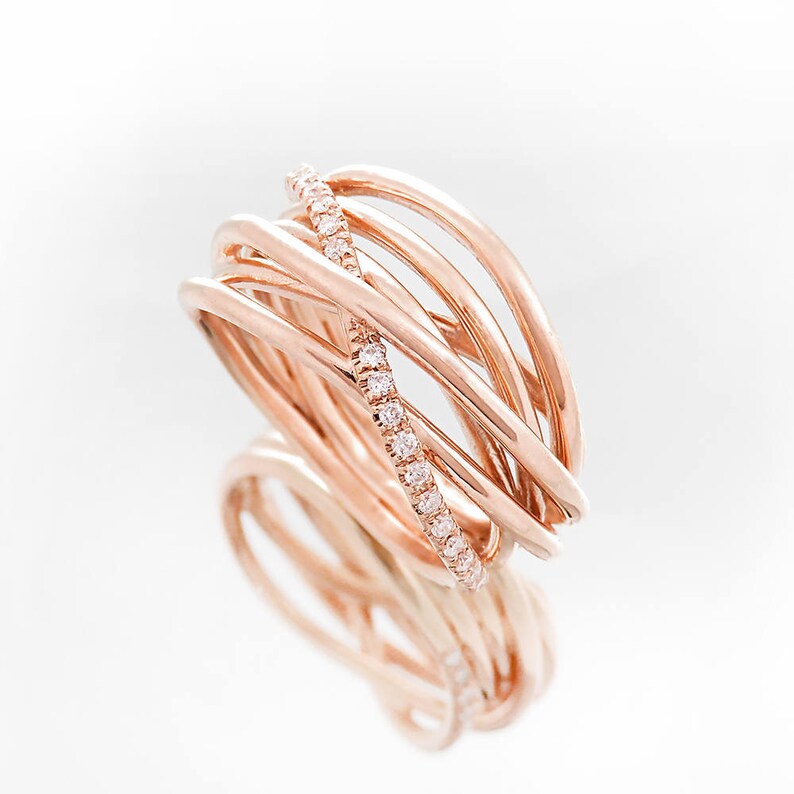 Diamond Wedding Ring Unique Wedding Ring Modern Wedding - Etsy